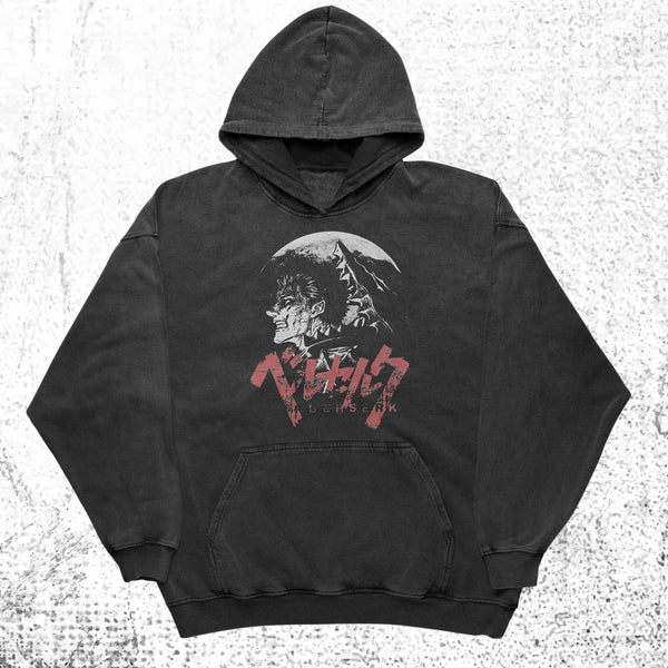 Berserk Guts Moon Rage Vintage Anime Hoodie – Anime Crush